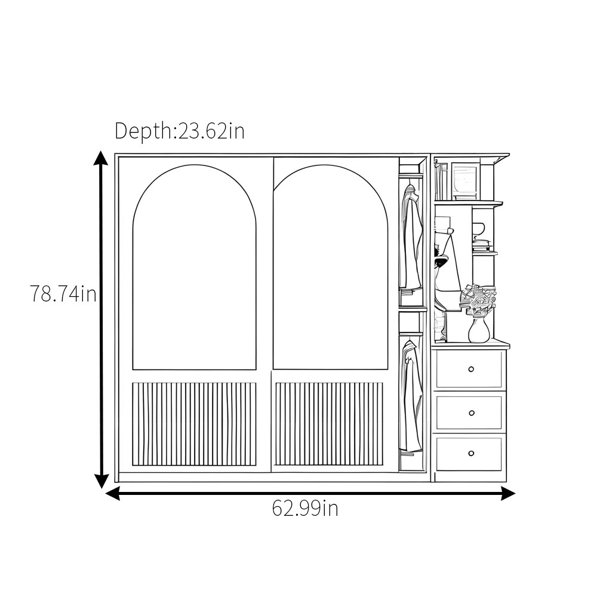 marlao Classic Solid Color Simple Push And Pull Wardrobe | Wayfair