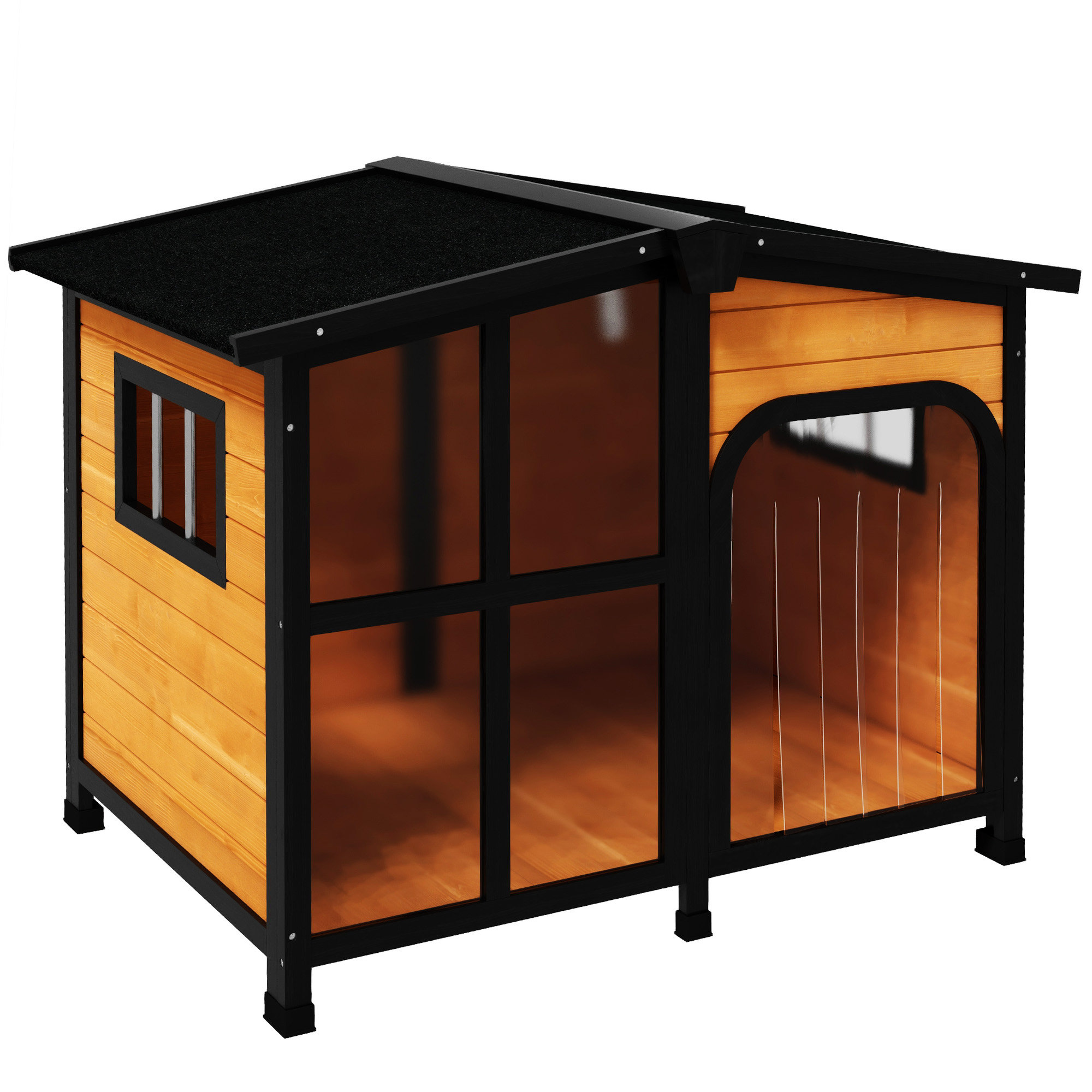 Ophelia & Co. Outside Cabin-Style Wooden Dog House For Large Dogs With ...
