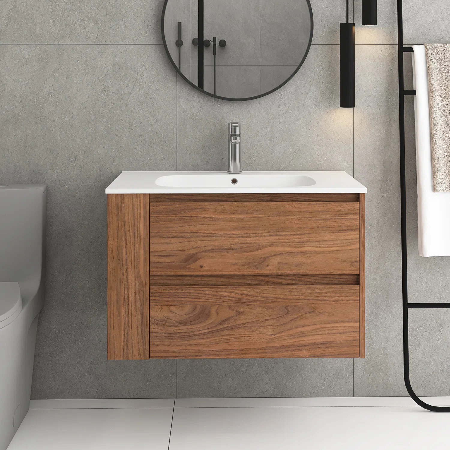 Staykiwi 30" Wall-Mounted Single Bathroom Vanity Set | Wayfair