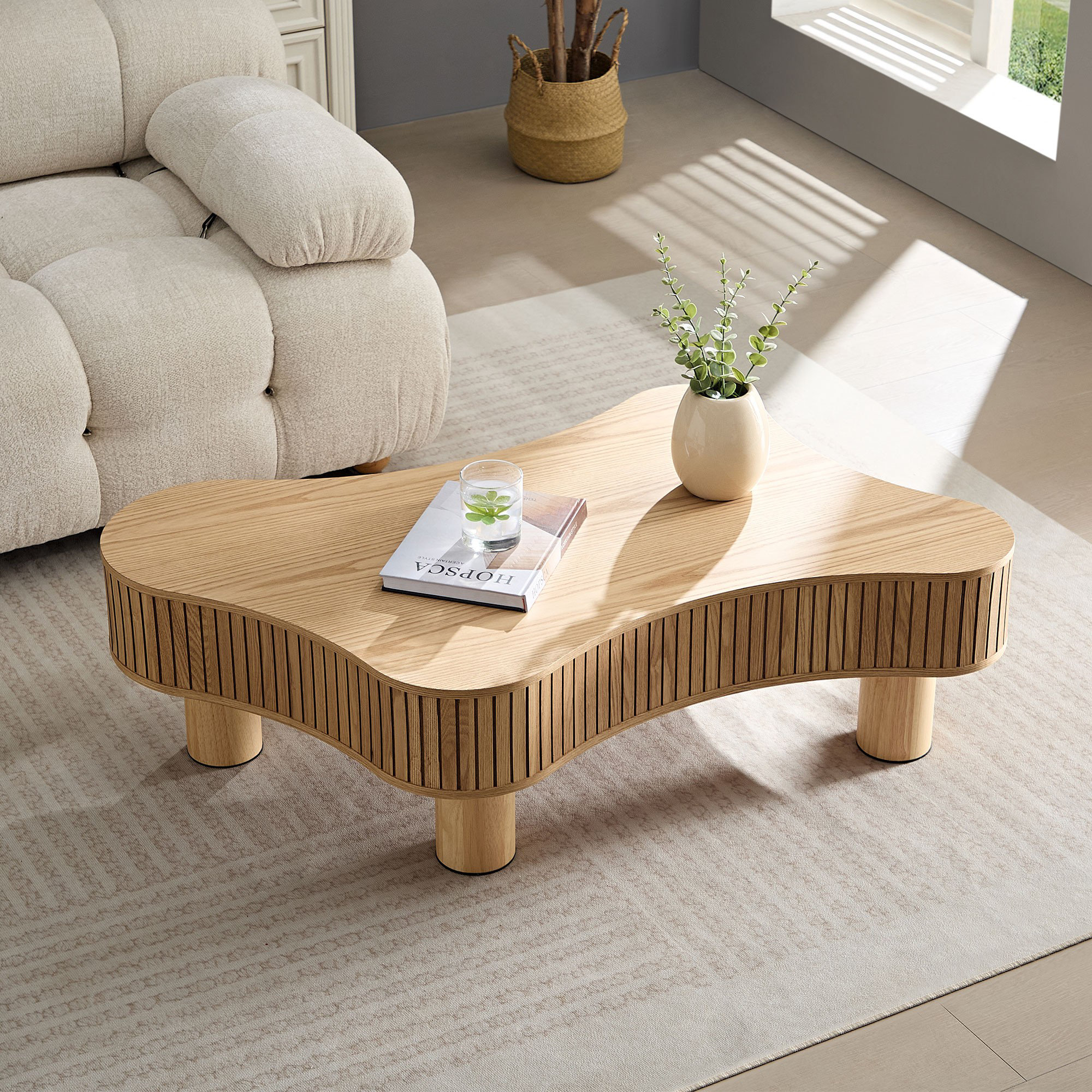 Latitude Run® Modern Wooden Irregular Shape Coffee Table - Wayfair Canada