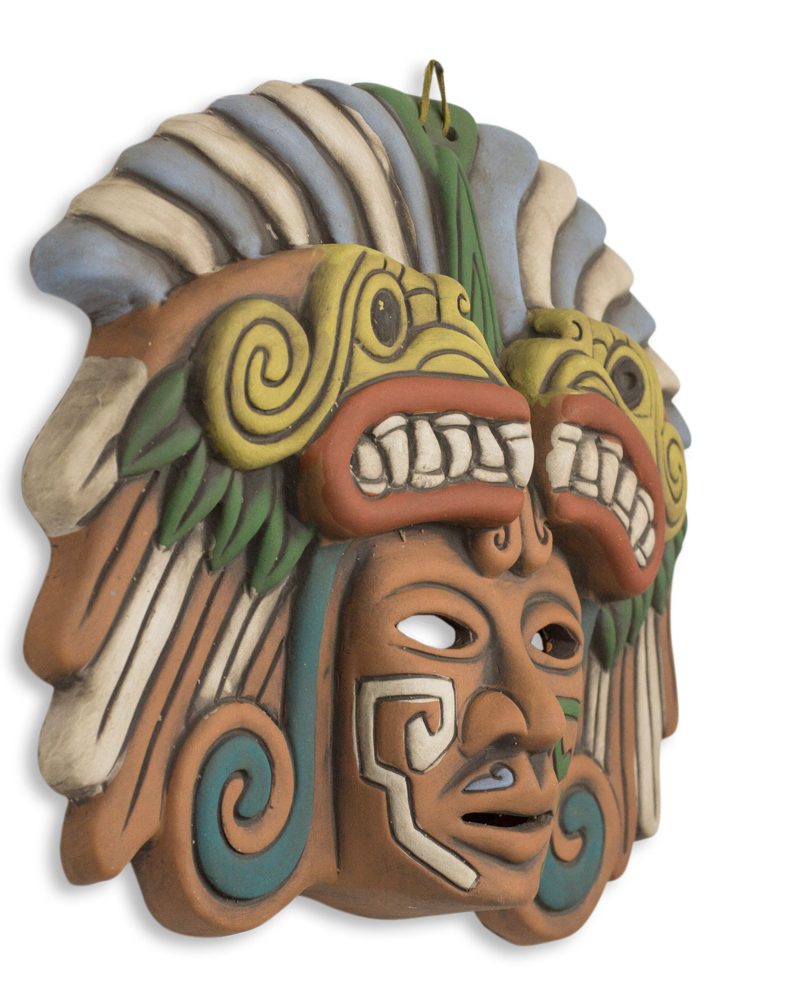 Novica Angel Ceron Handcrafted Ceramic Mask Wall Decor | Perigold