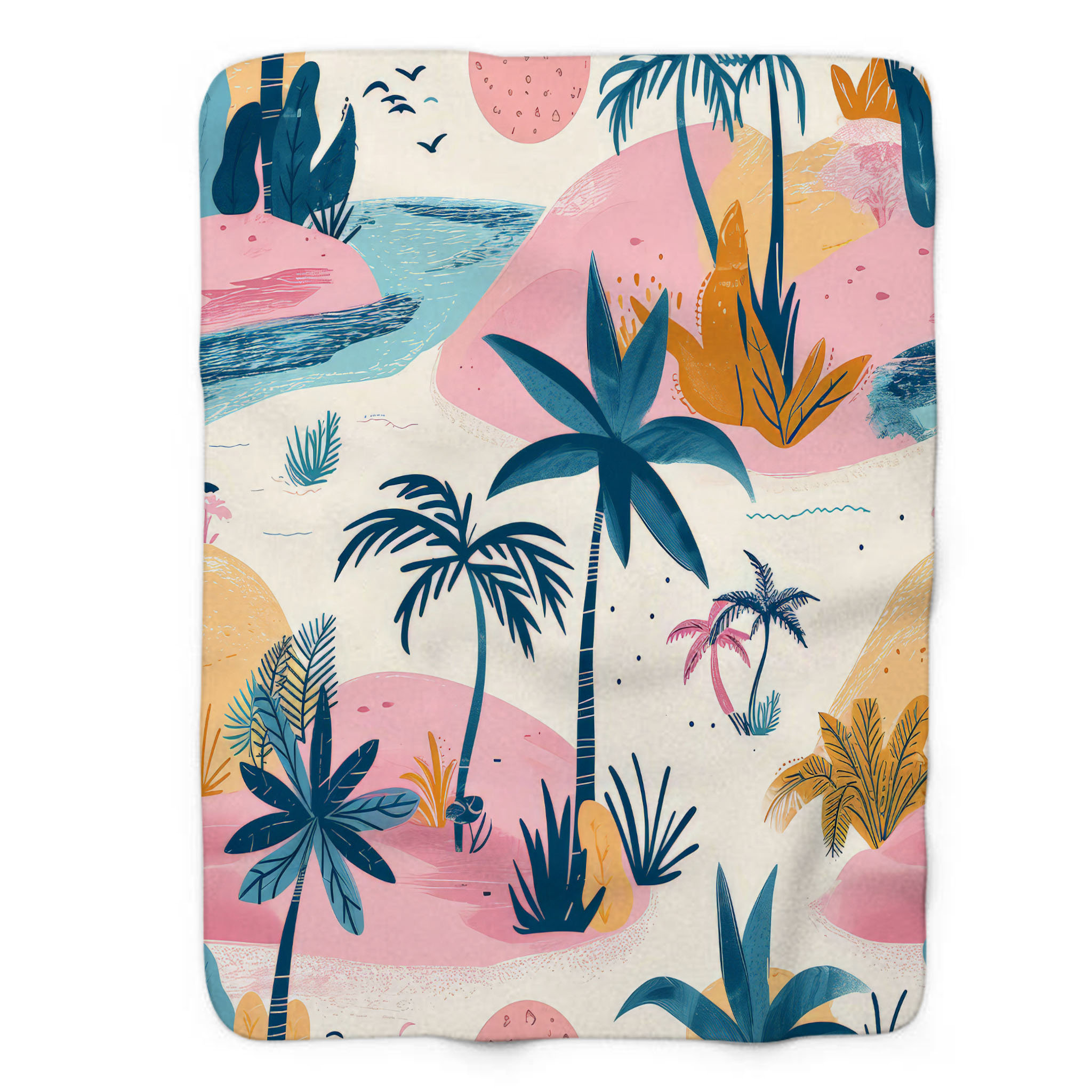 MentionedYou Blush Island Retreat - 1 Piece Premium Sherpa Blan Throw ...