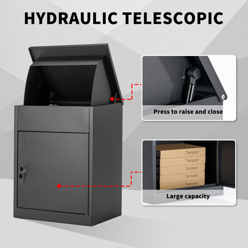 linor Package Delivery Box for Outside, Large Galvanized Steel, Anti ...