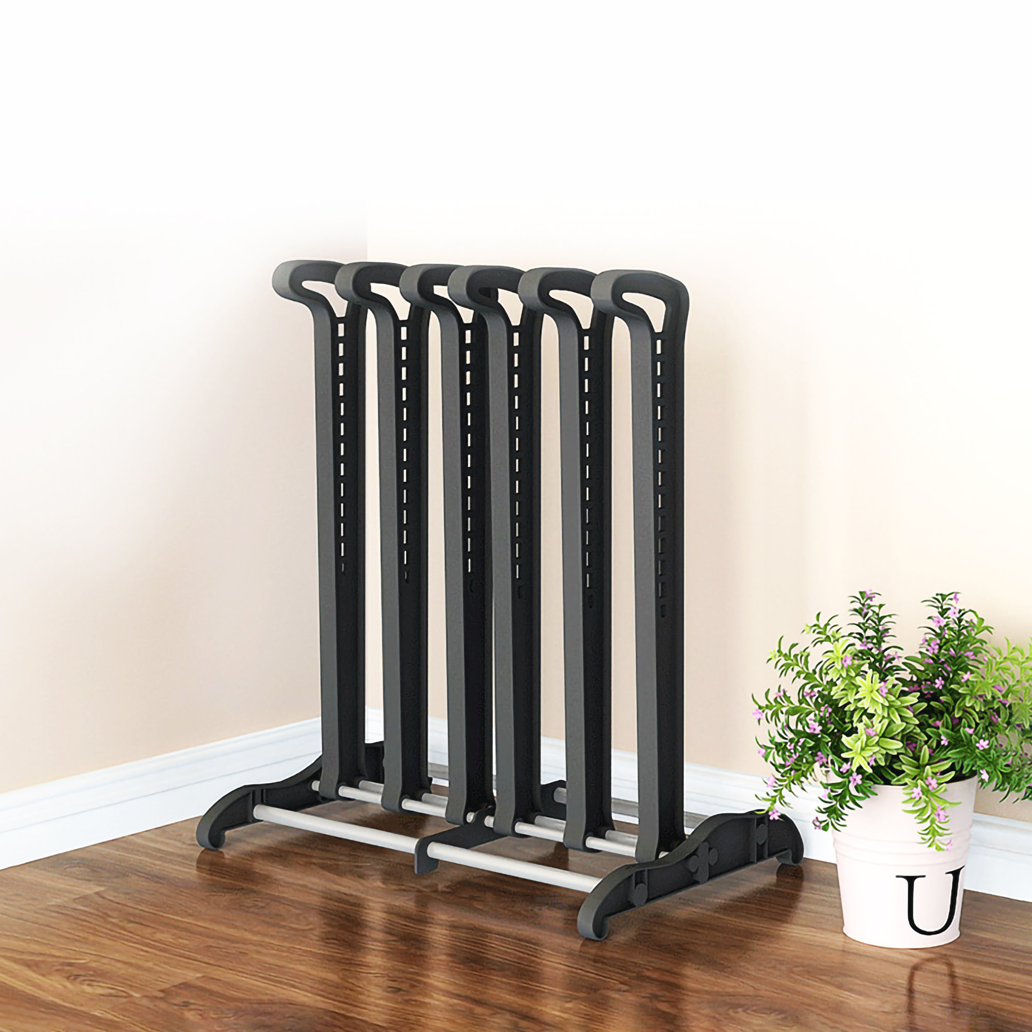 Rebrilliant 3-Pair Boots Rack Adjustable Spacing Heavy Duty Frame Black ...