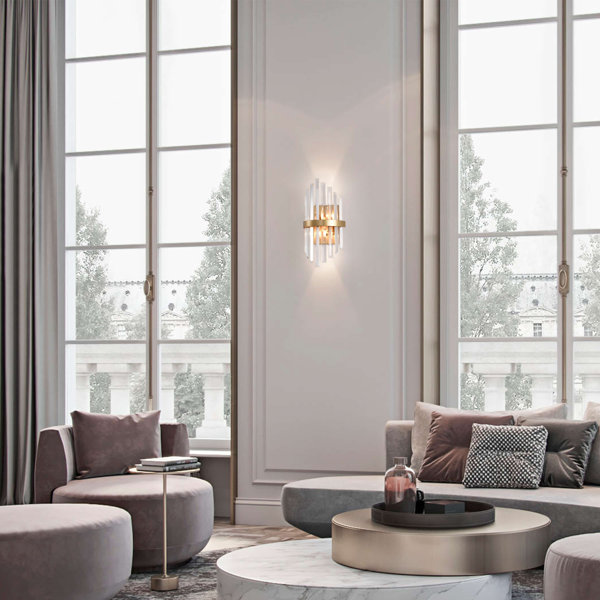 Mercer41 Genesis Glam 2-Light Glossy Bronze Crystal Glass Rod Decor ...