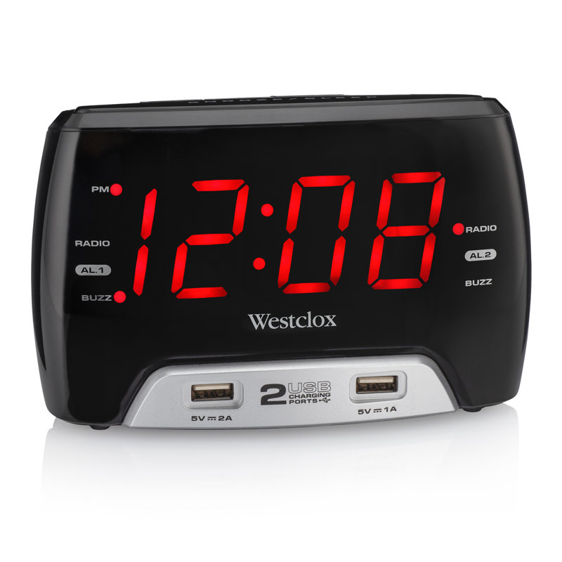 Westclox Modern & Contemporary Digital Electric Tabletop Clock with ...