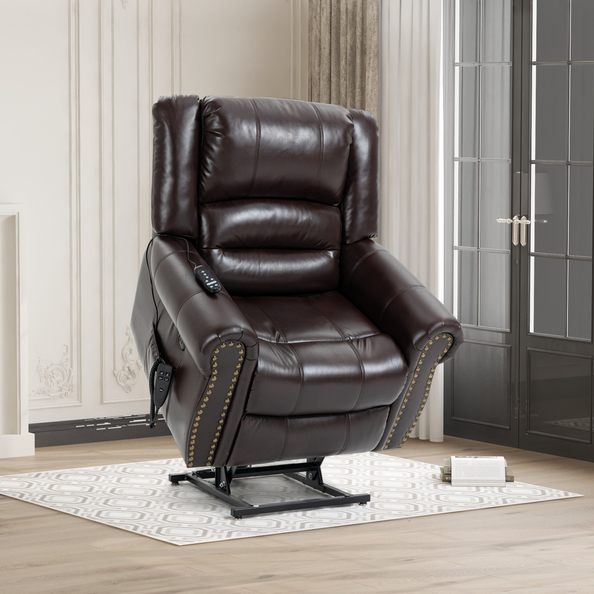 Red Barrel Studio® Kyrian Vegan Leather Lift Assist Recliner | Wayfair