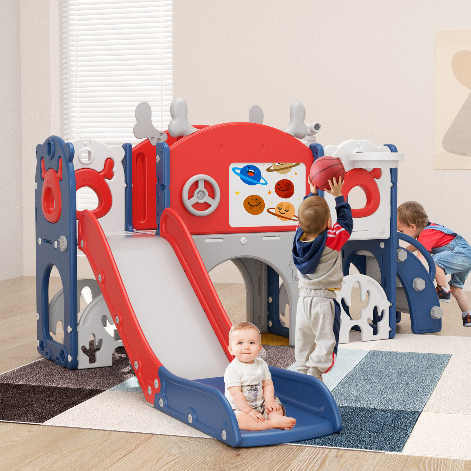 67i 12 In 1 Kids Slide For Toddler Age 1-3 Indoor Outdoor Playset With ...
