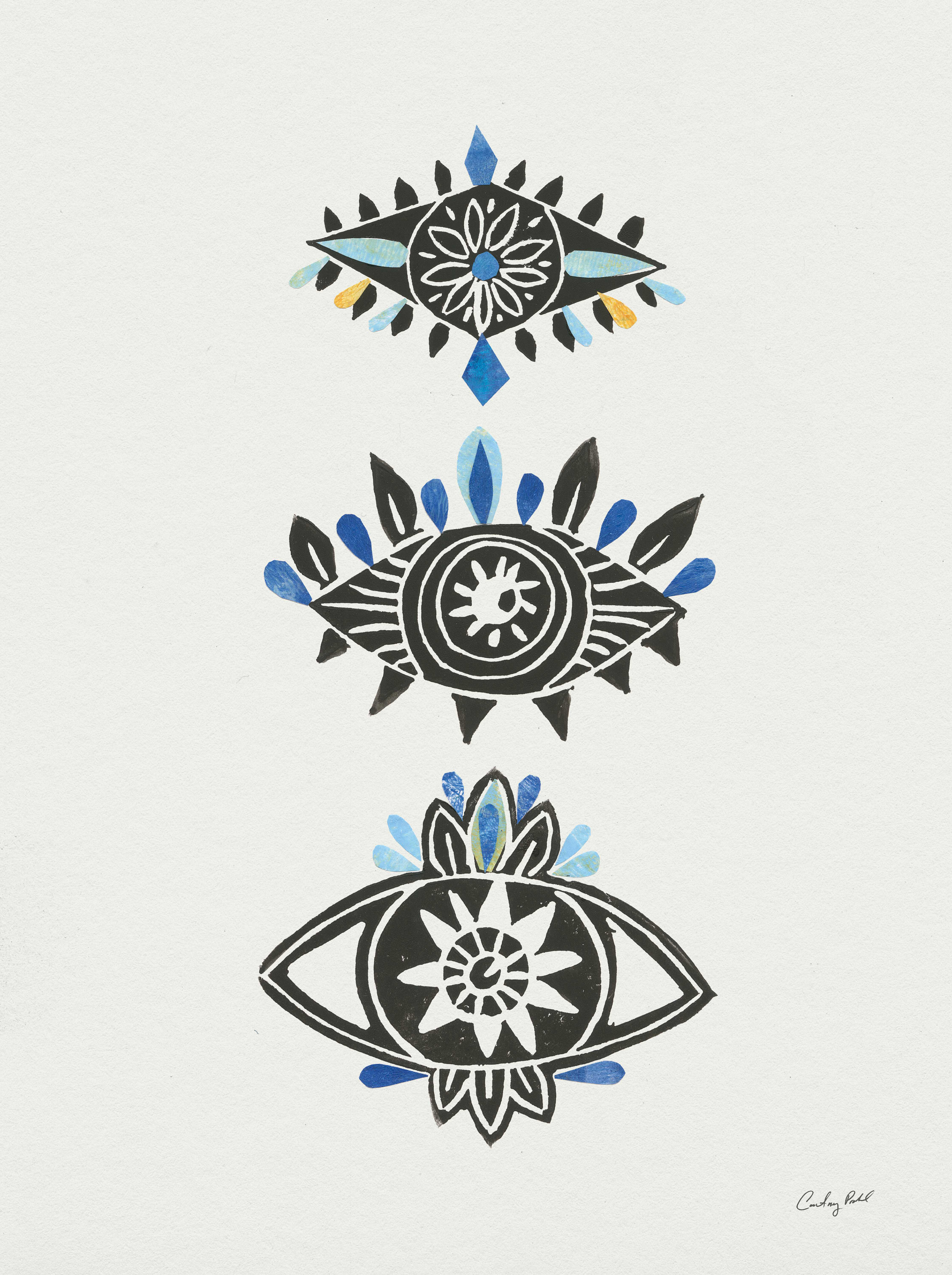 Bungalow Rose Evil Eye II Collage - Wrapped Canvas Print | Wayfair