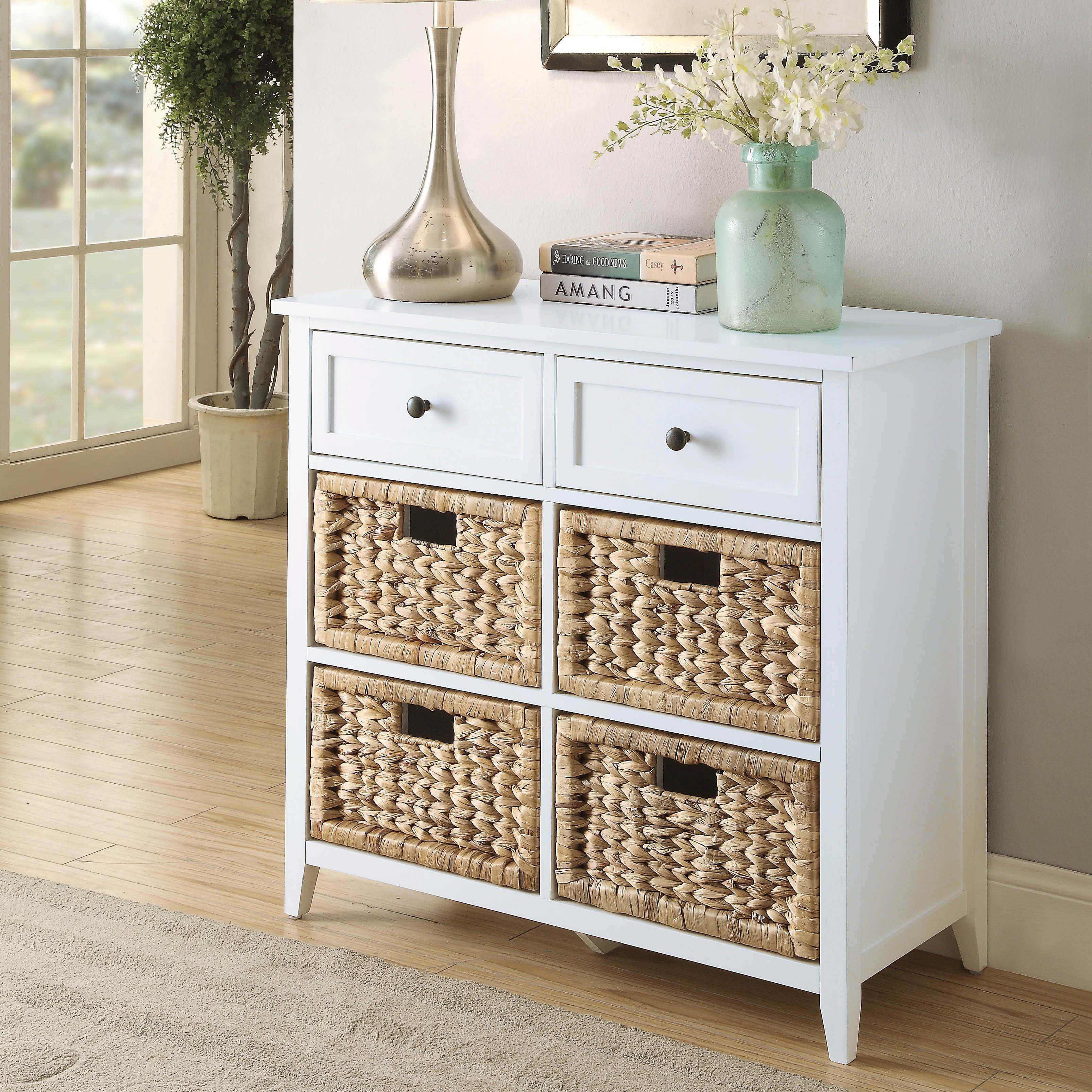 August Grove® White 6-Drawer Console Cabinet | Wayfair