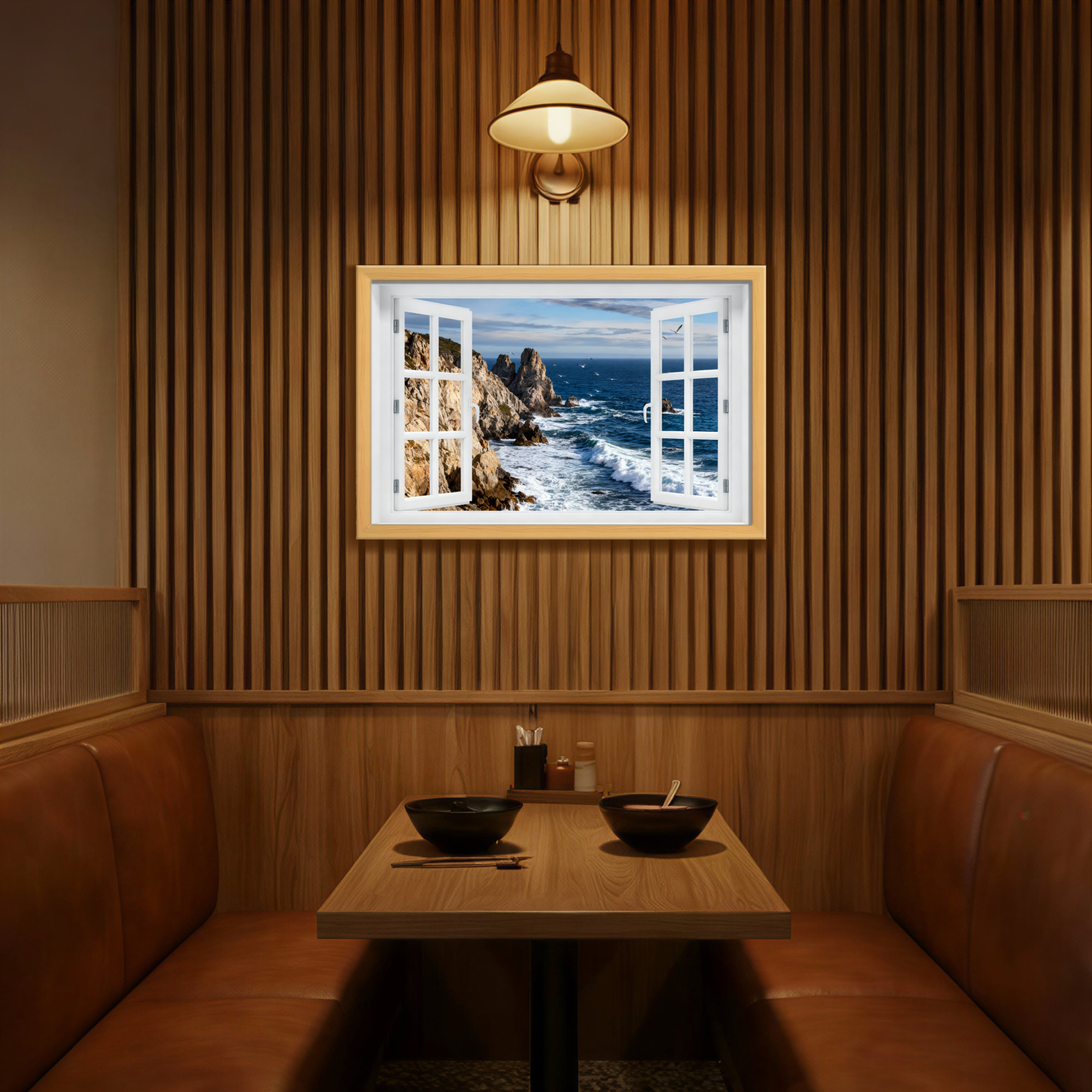 Winston Porter Landscape & Nature Ocean View Through Open Window Frame ...
