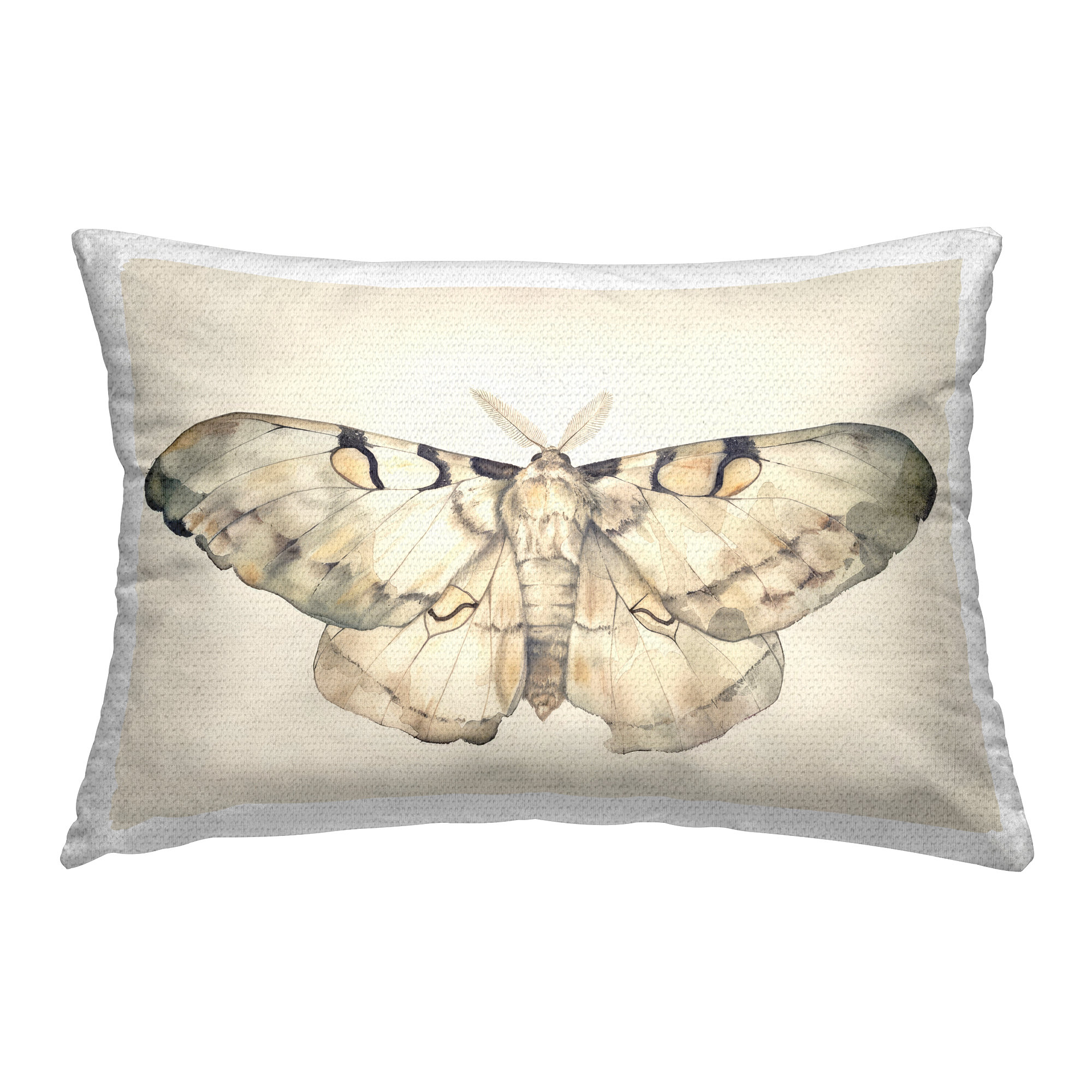 Stupell Industries Dusty Beige Moth Outdoor Printed Pillow by Petal ...