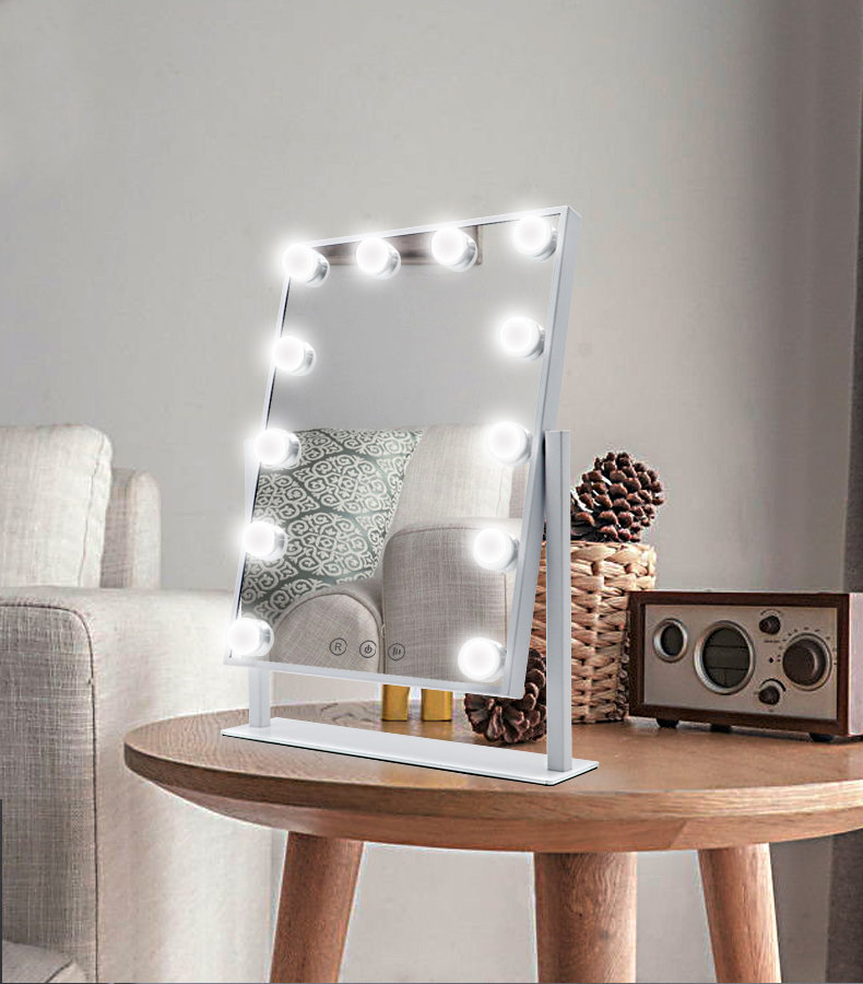 Ebern Designs LED Bulbs Hollywood Makeup/Vanity Mirror with 10X ...