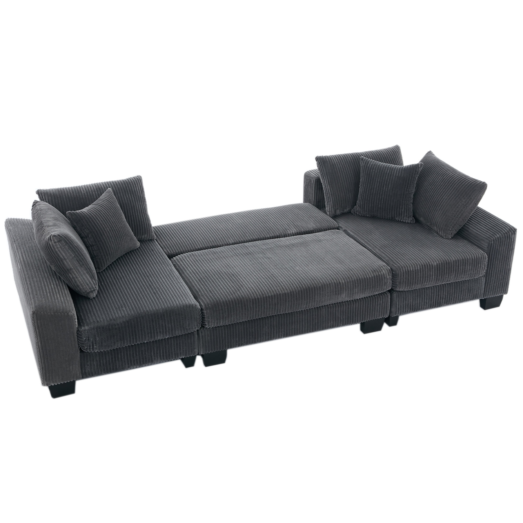 Hokku Designs 114" Sleeper Sofa,U Shaped Sofa , Pull Out Bed | Wayfair