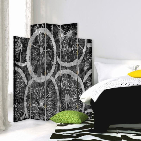 17 Stories Adysan 180cm W x 170cm H 5 - Panel Folding Room Divider ...