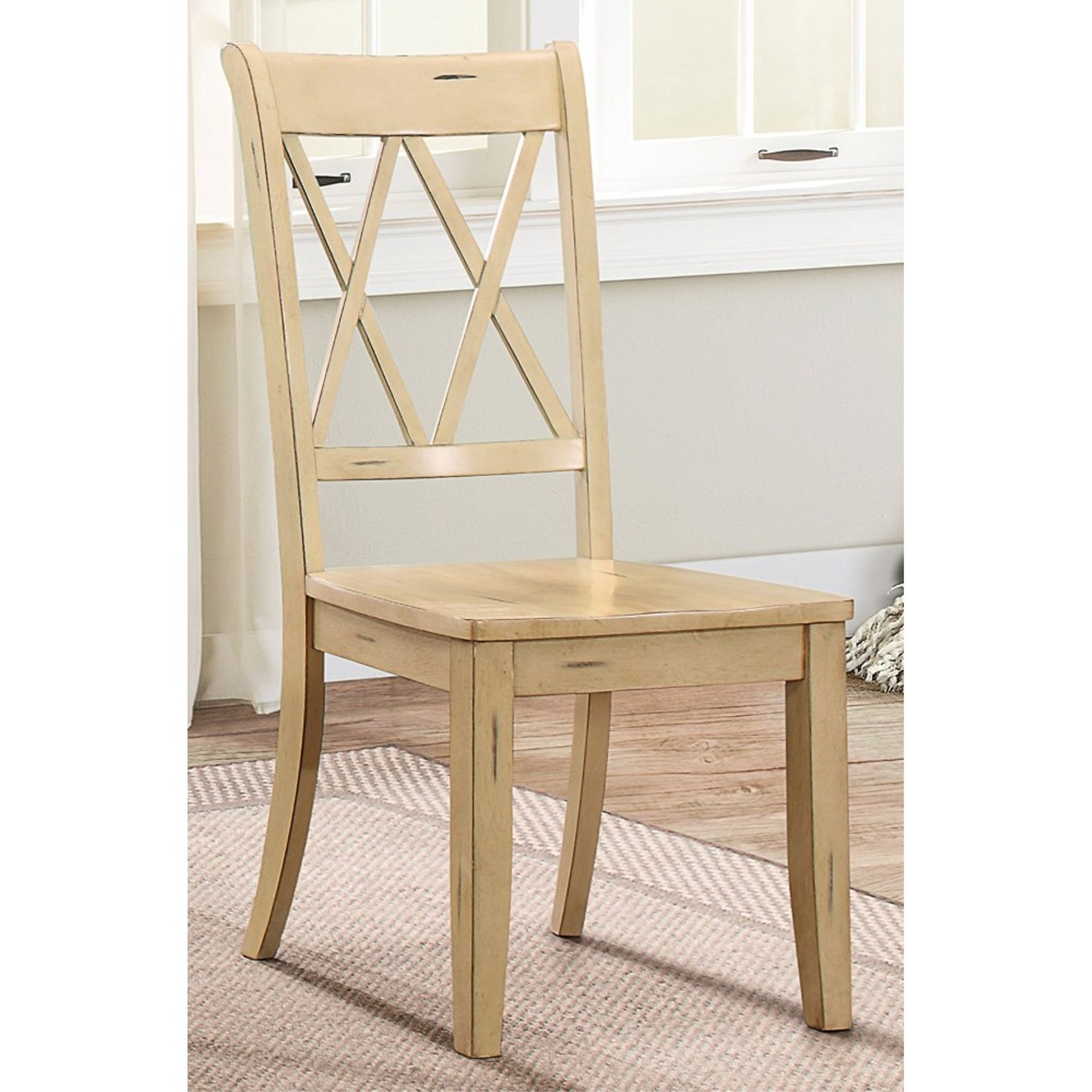 Highland Dunes MoretinMarsh Solid Wood Cross Back Side Chair | Wayfair
