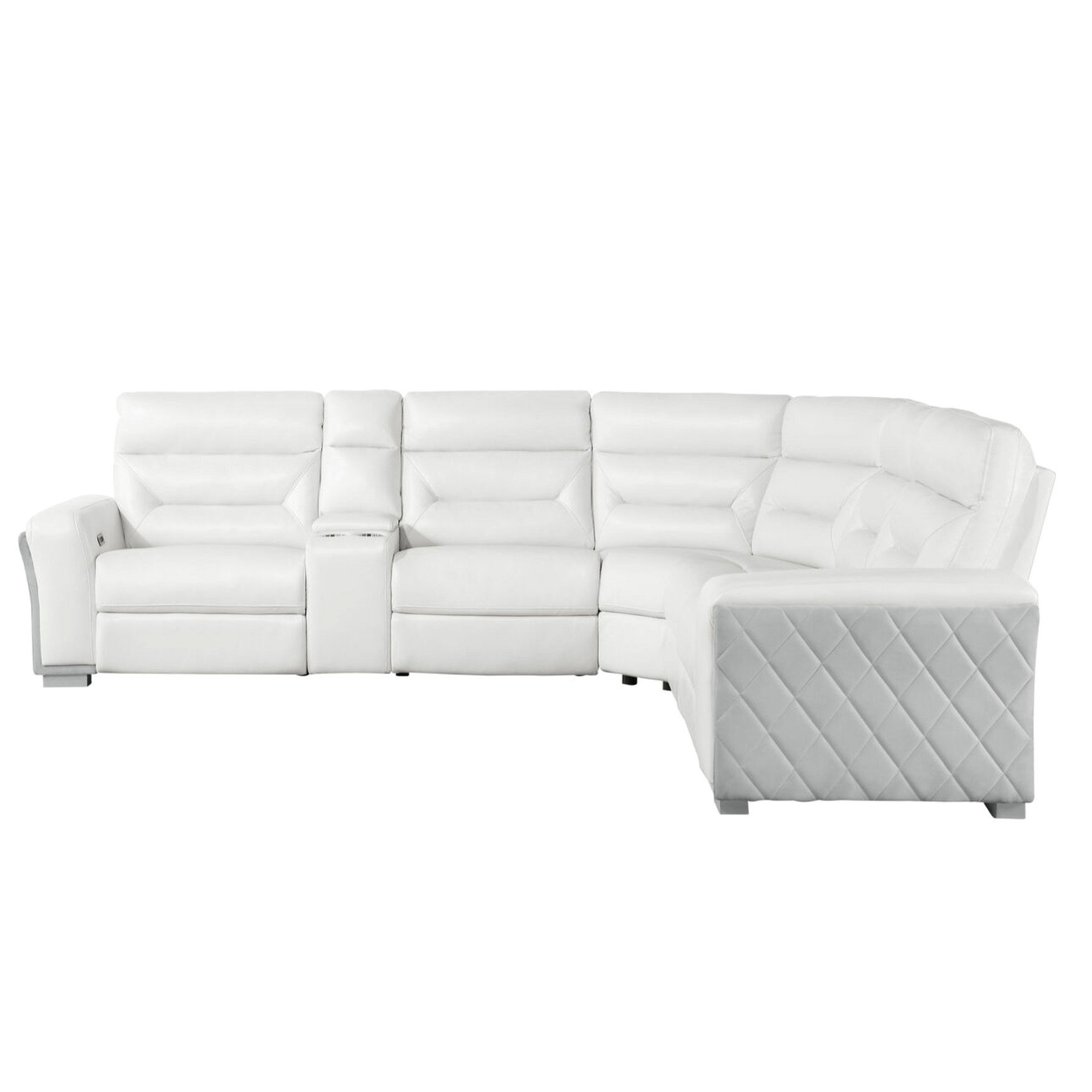 Hokku Designs Modern Fabric Sectional With - Elegant White And Gray ...
