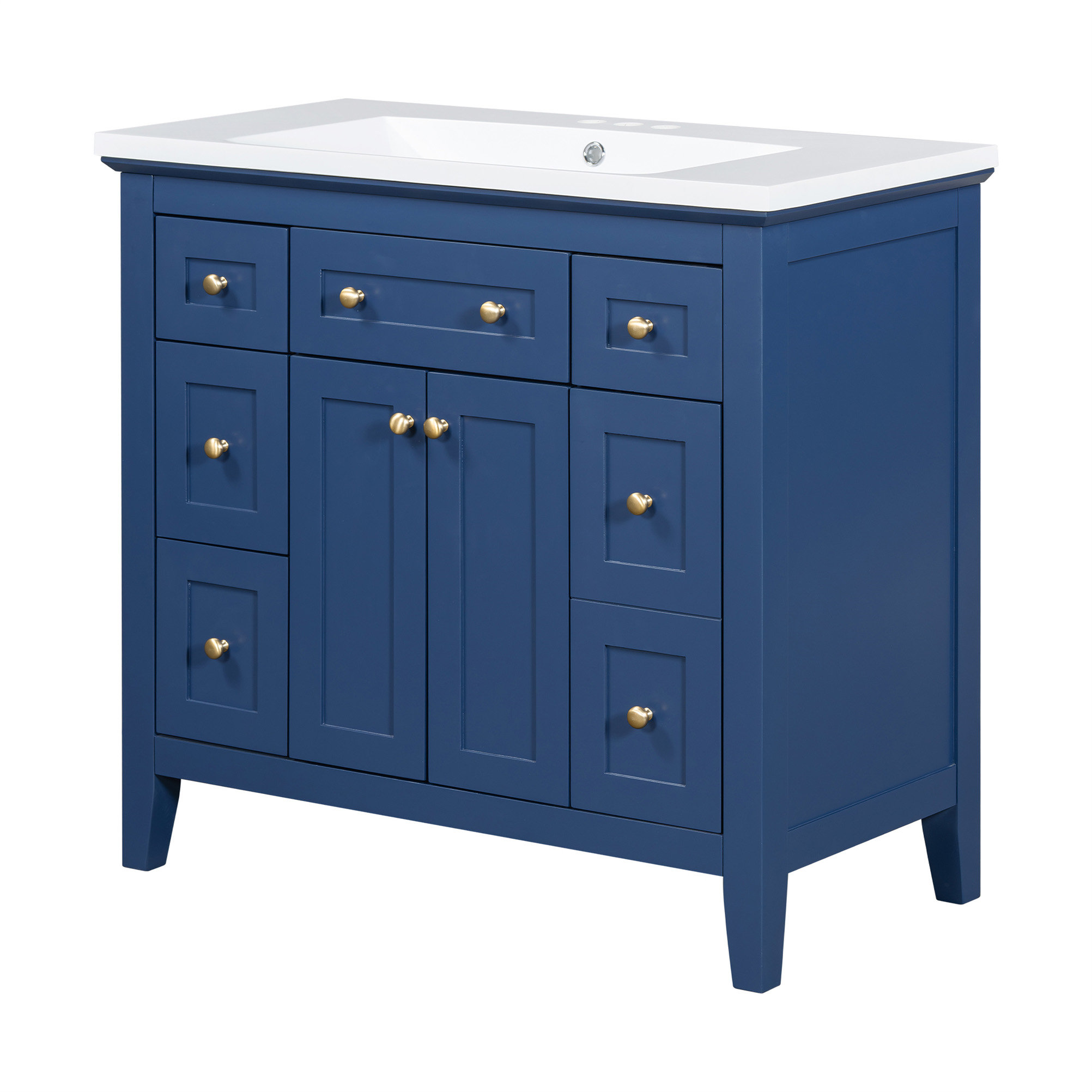 Winston Porter 36 Freestanding Bathroon Vanity With Resin Sink