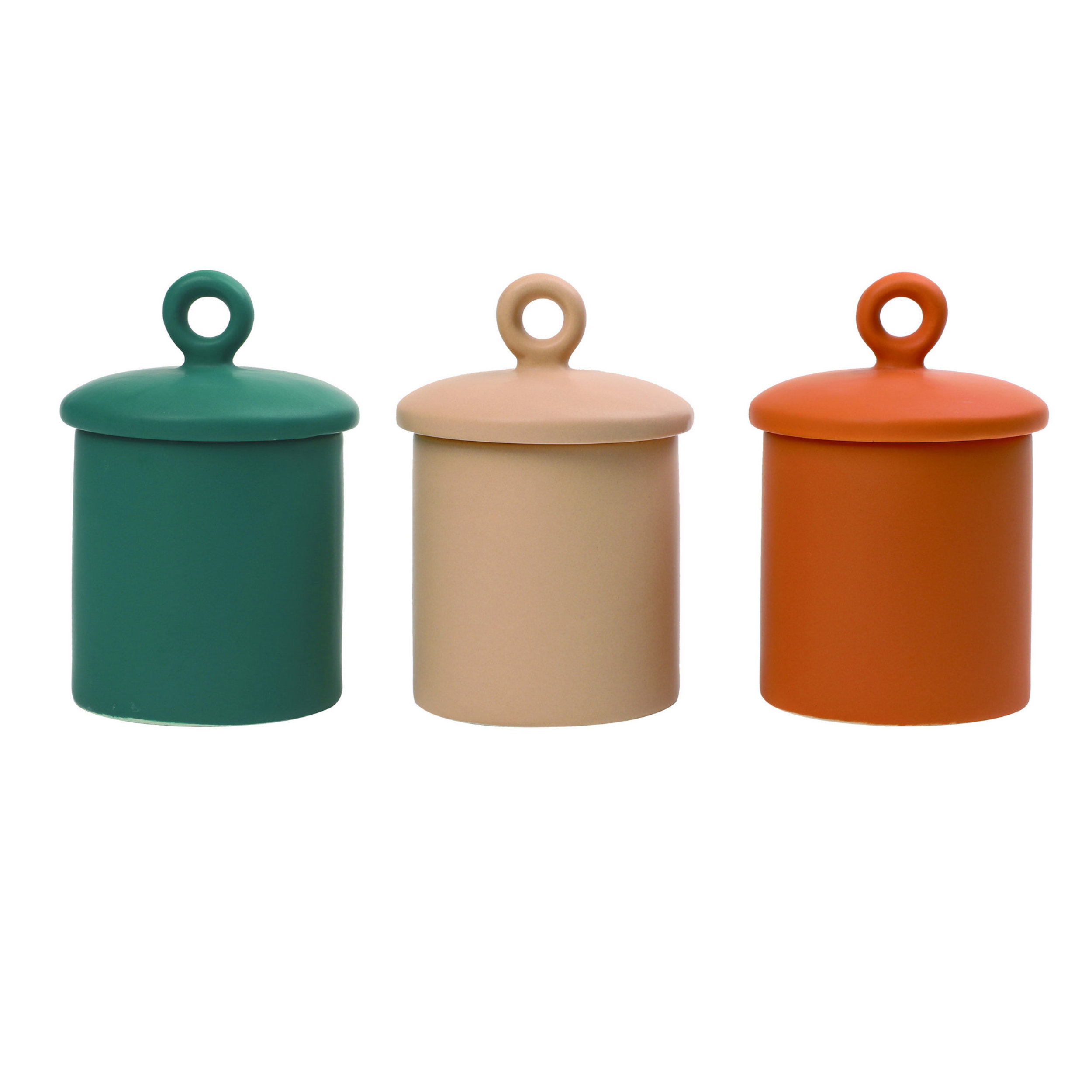 Ebern Designs Ceramic Round Edge Containers Set of 3 Spring Home ...