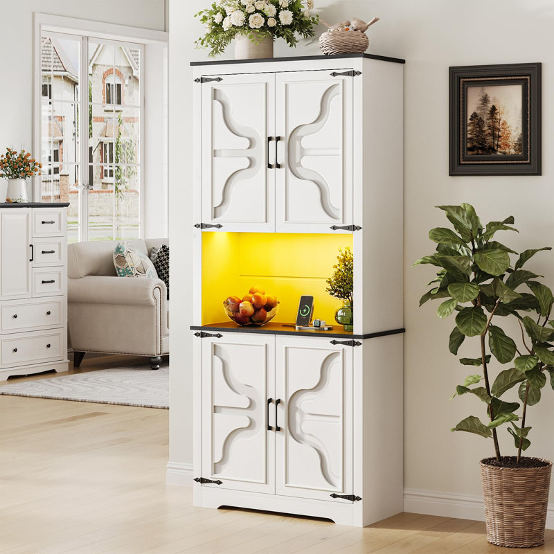 August Grove® Farmhouse 71" Tall Kitchen Pantry Storage Cabinet | Wayfair