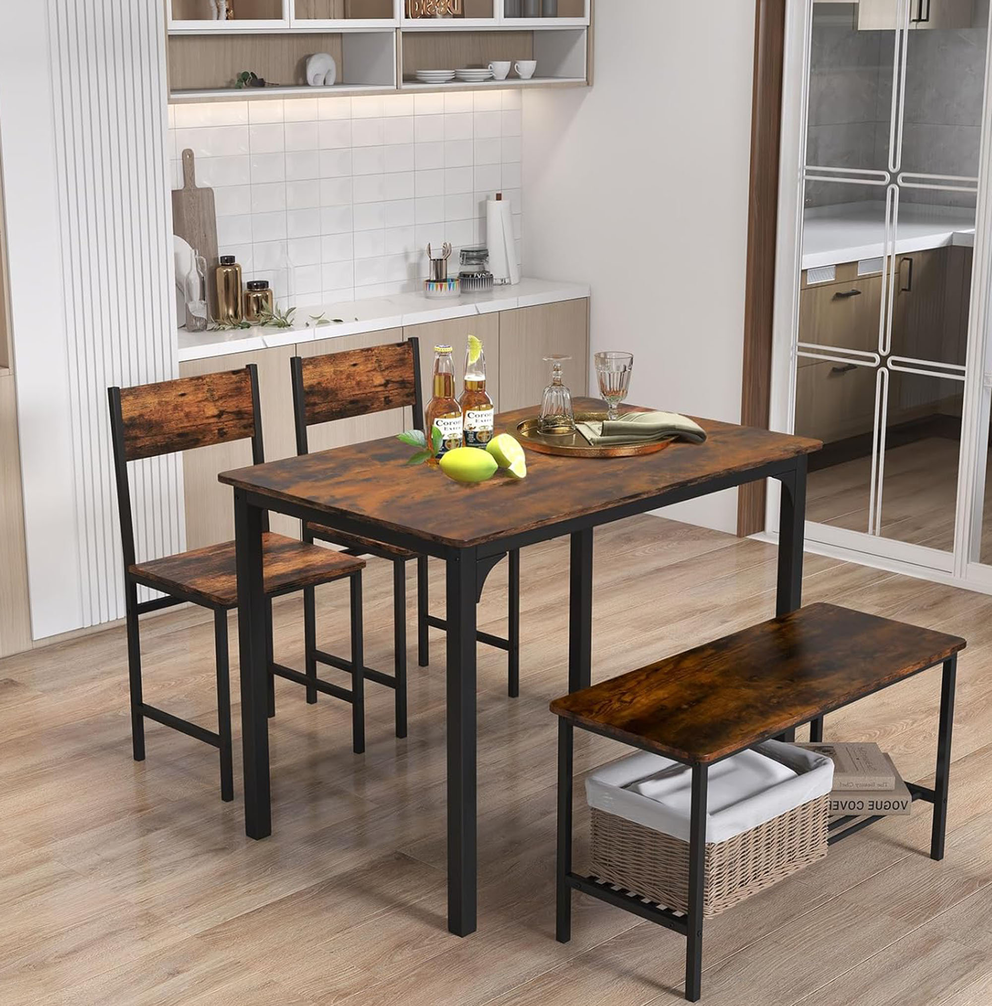 17 Stories Dining Table Set For 4, Kitchen Table And 2 Chairs For 4 ...