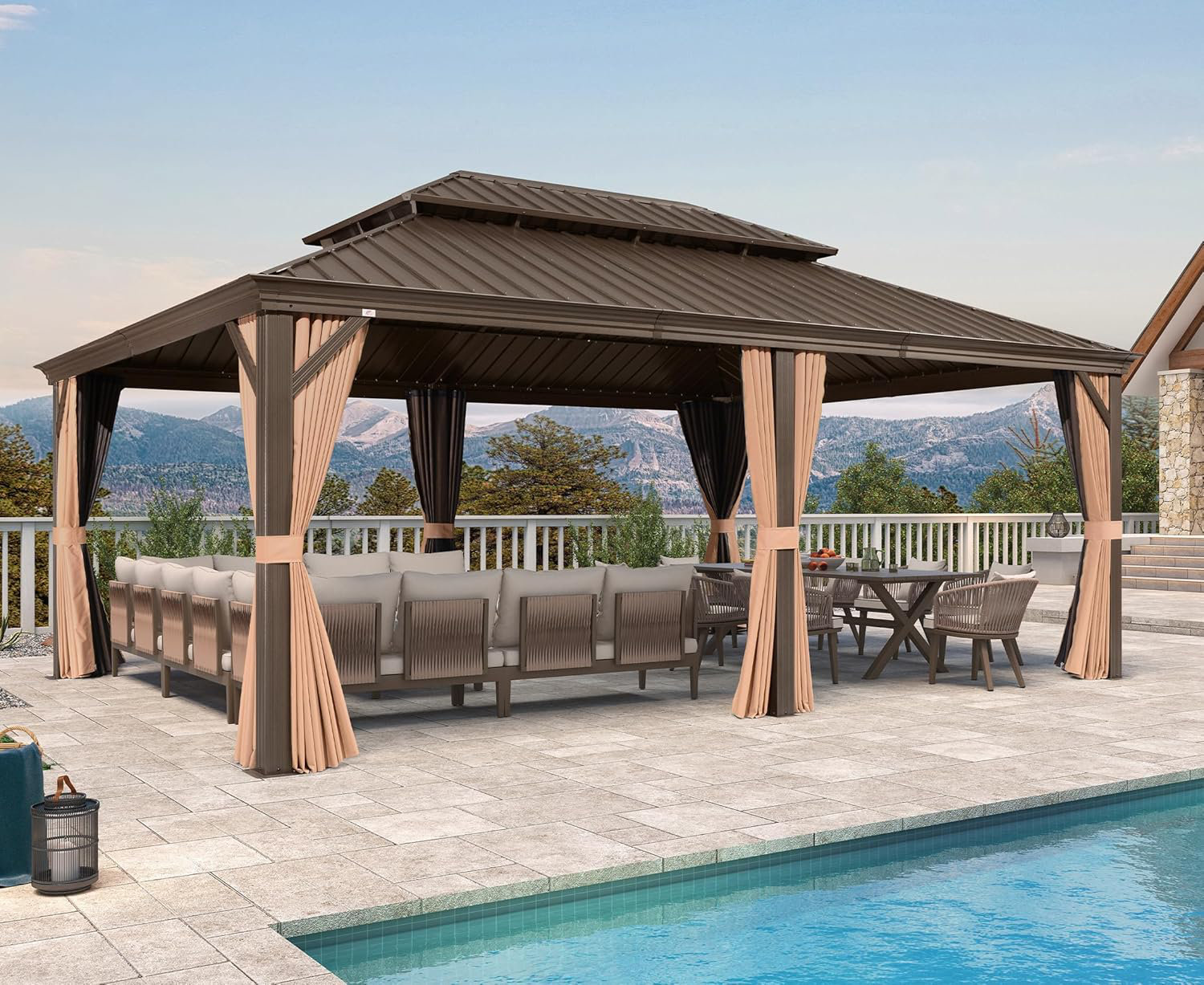 Purple Leaf Mauve 14 pi x 20 pi Pavillon de jardin extérieur à toit ...