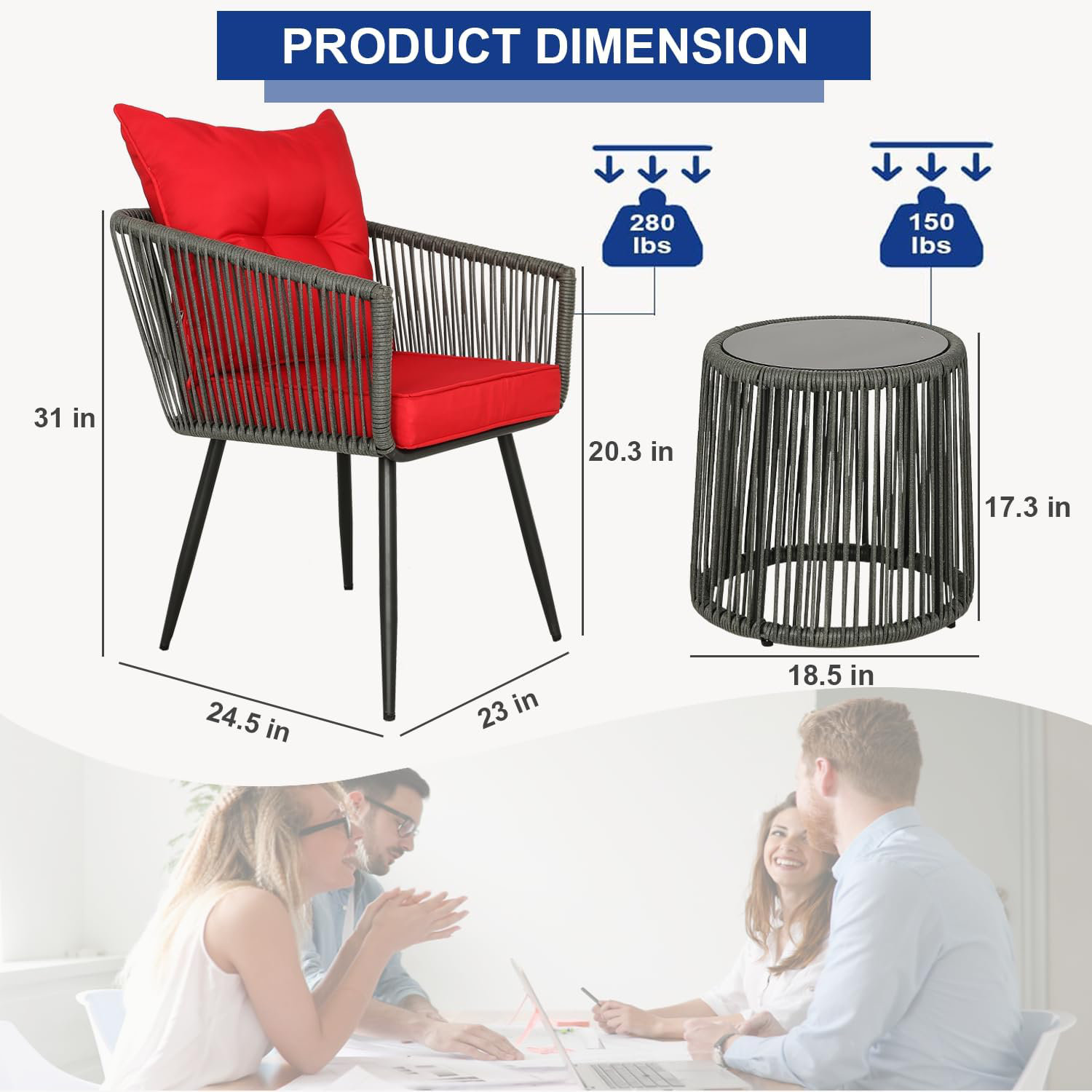 George Oliver Kensaku 2 - Person Outdoor Seating Group with Cushions | Wayfair