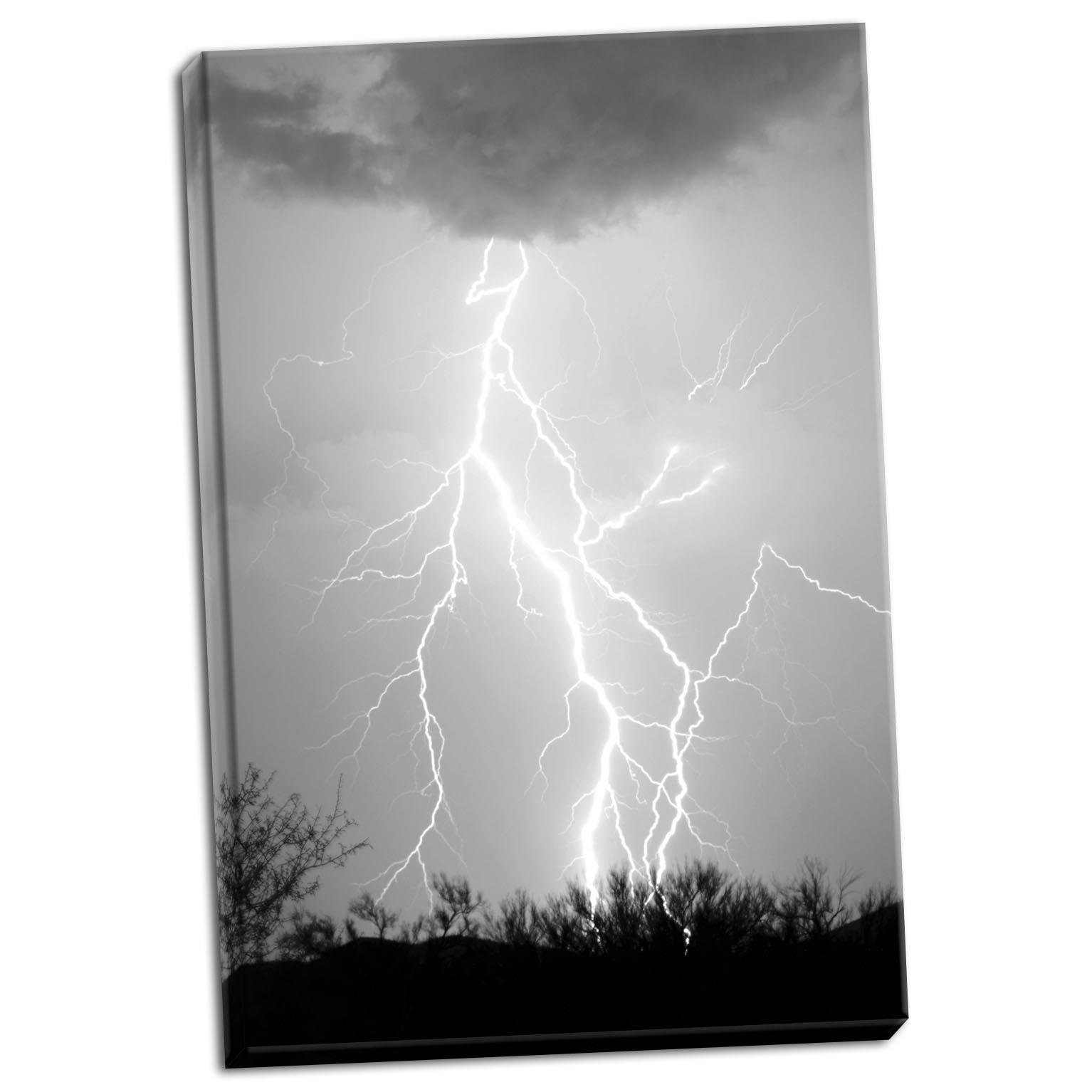 Ebern Designs 'Dancing Lightning' Photographic Print on Wrapped Canvas ...