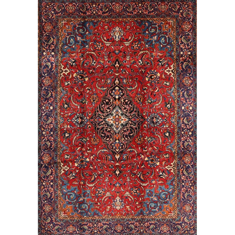 Alcott Hill® Gaelan Traditional Red/Navy Blue Area Rug | Wayfair
