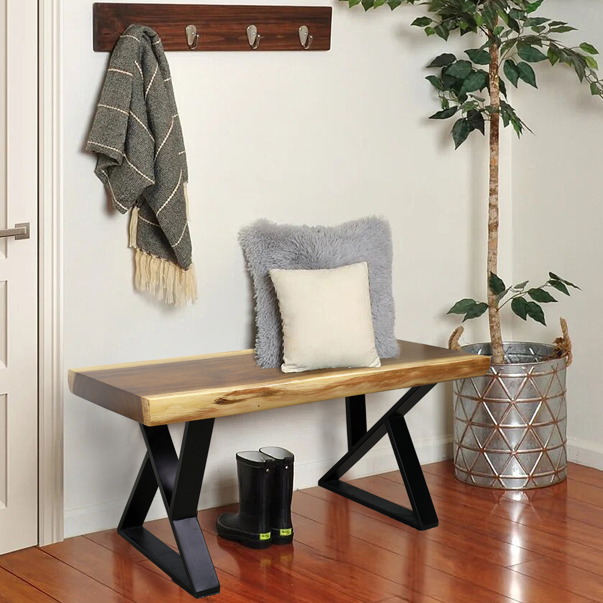 The Twillery Co. Knute 18'' H Z Leg Solid Wood Bench & Reviews ...