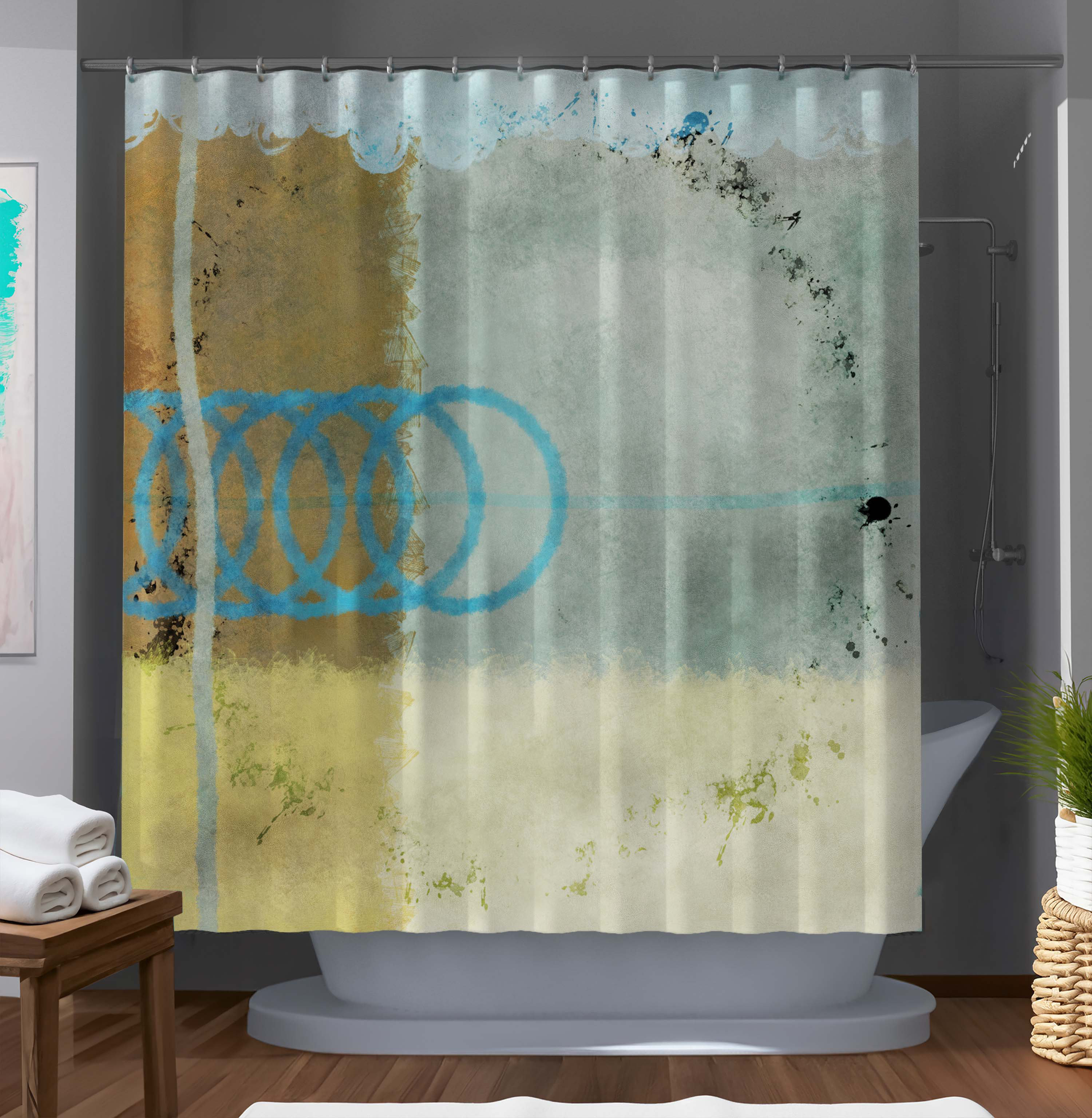 East Urban Home Deziyah Abstract Shower Curtain | Wayfair