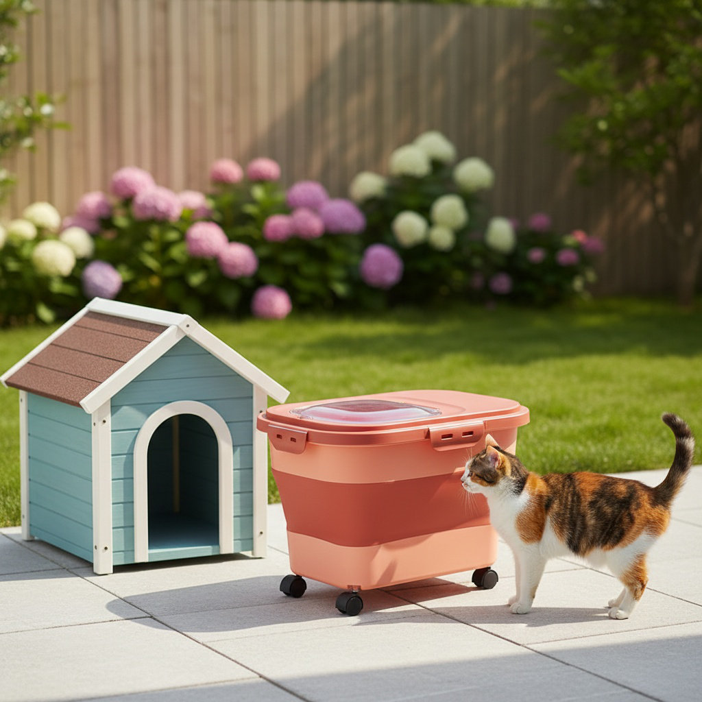 Novobey Large Capacity Dog Food Storage Container, Collapsible Dog Food ...