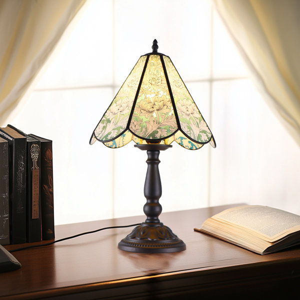 House of Hampton® 18" Vintage Table Flower Lamp, 60W Retro Glass ...