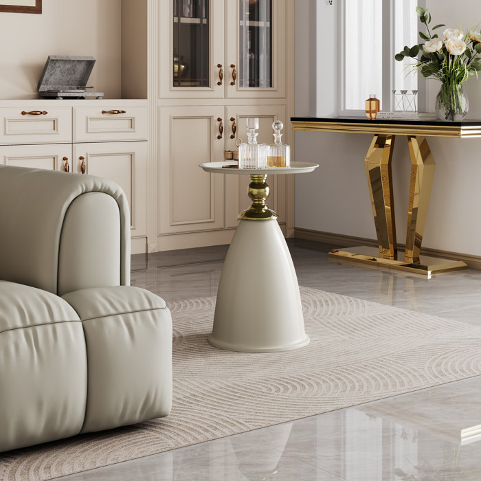 House of Hampton® Henock Iron Top Drum End Table | Wayfair