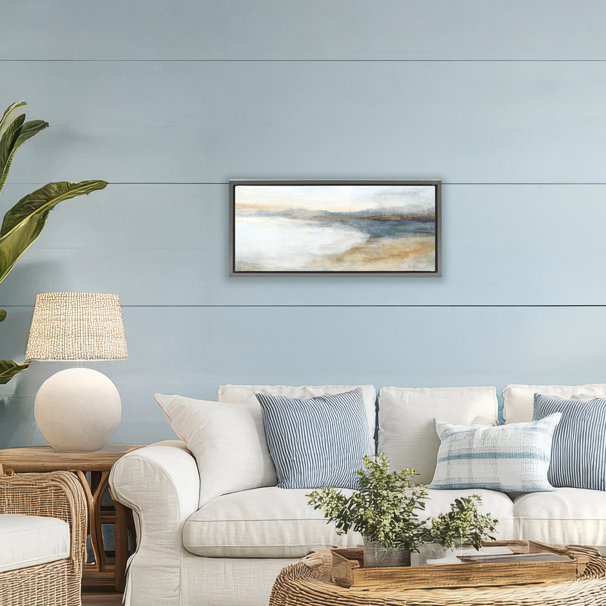 Dovecove Coastal Warmth Abstraction Floating Frame, design by Hannah ...