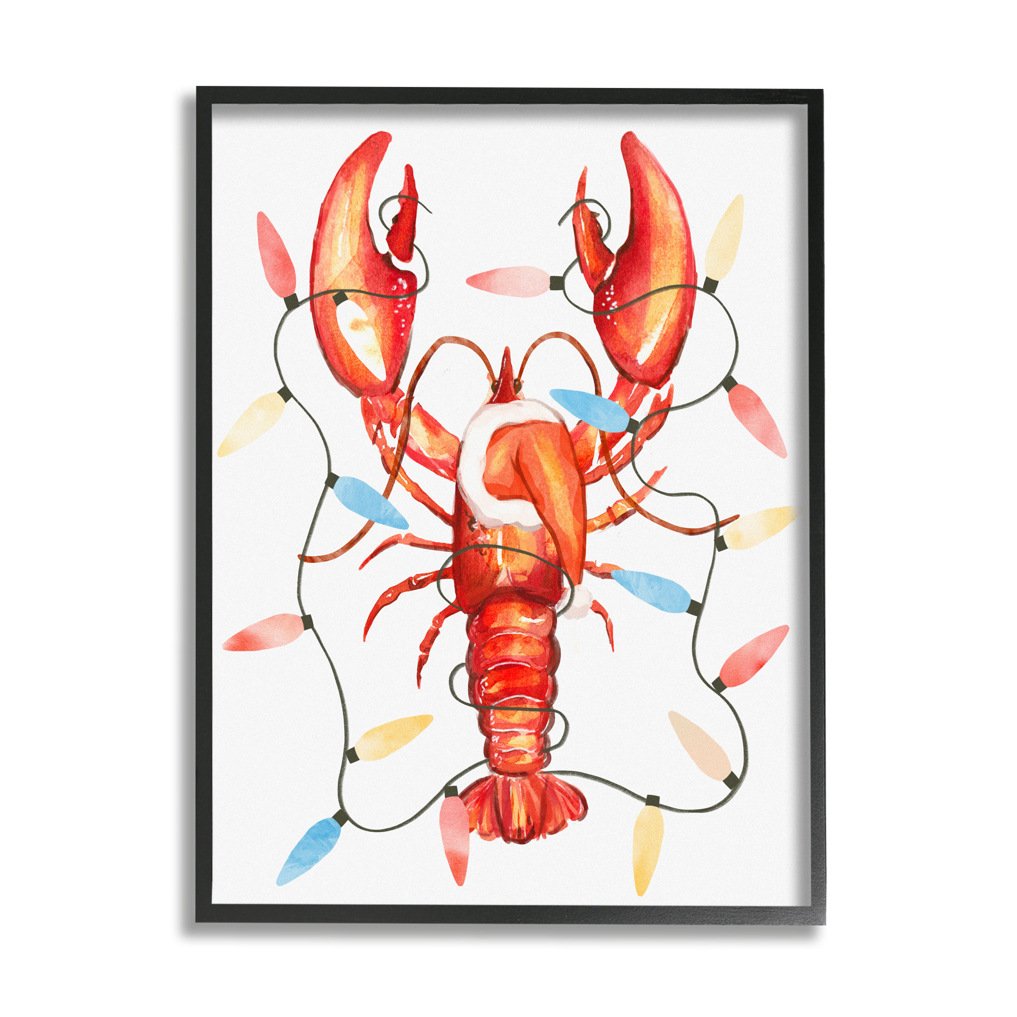 Stupell Industries Nautical Lobster Christmas Lights by Ziwei Li | Wayfair