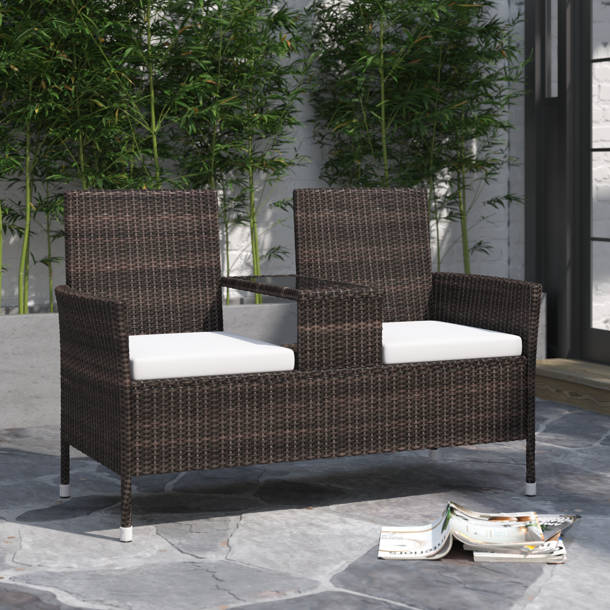 Red Barrel Studio® Wicker Outdoor Bench | Wayfair
