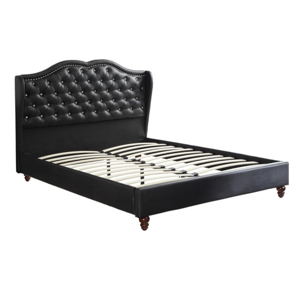 Faux Leather Wingback Beds You'll Love | Wayfair