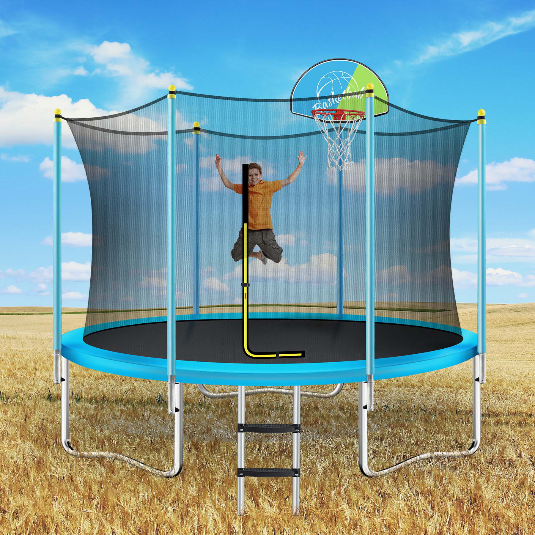 Beyong Round Backyard Trampoline with Safety Enclosure | Wayfair