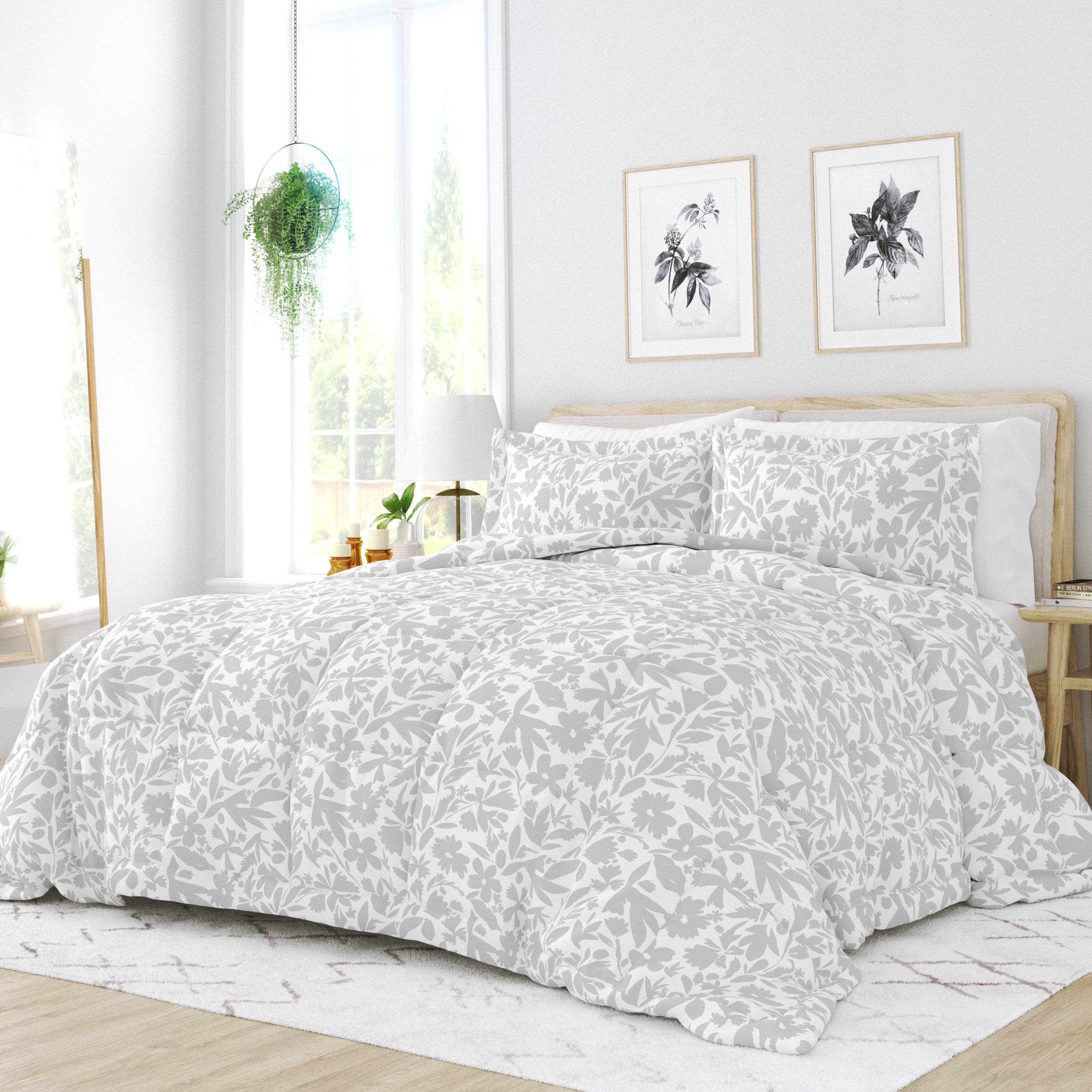 Becky Cameron Down Alternative Abstract Garden Patterned Comforter Set ...