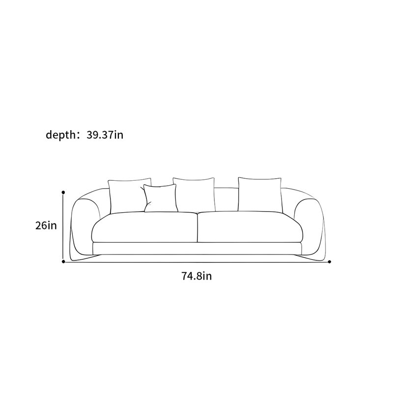 wangling hone Modern minimalist small flat in line sofa | Wayfair