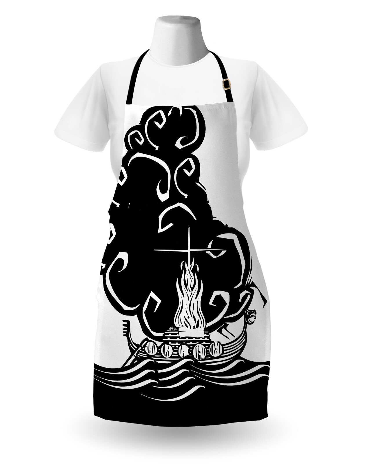 East Urban Home Nordic Apron Unisex, Viking Burning Longboat, Adult ...