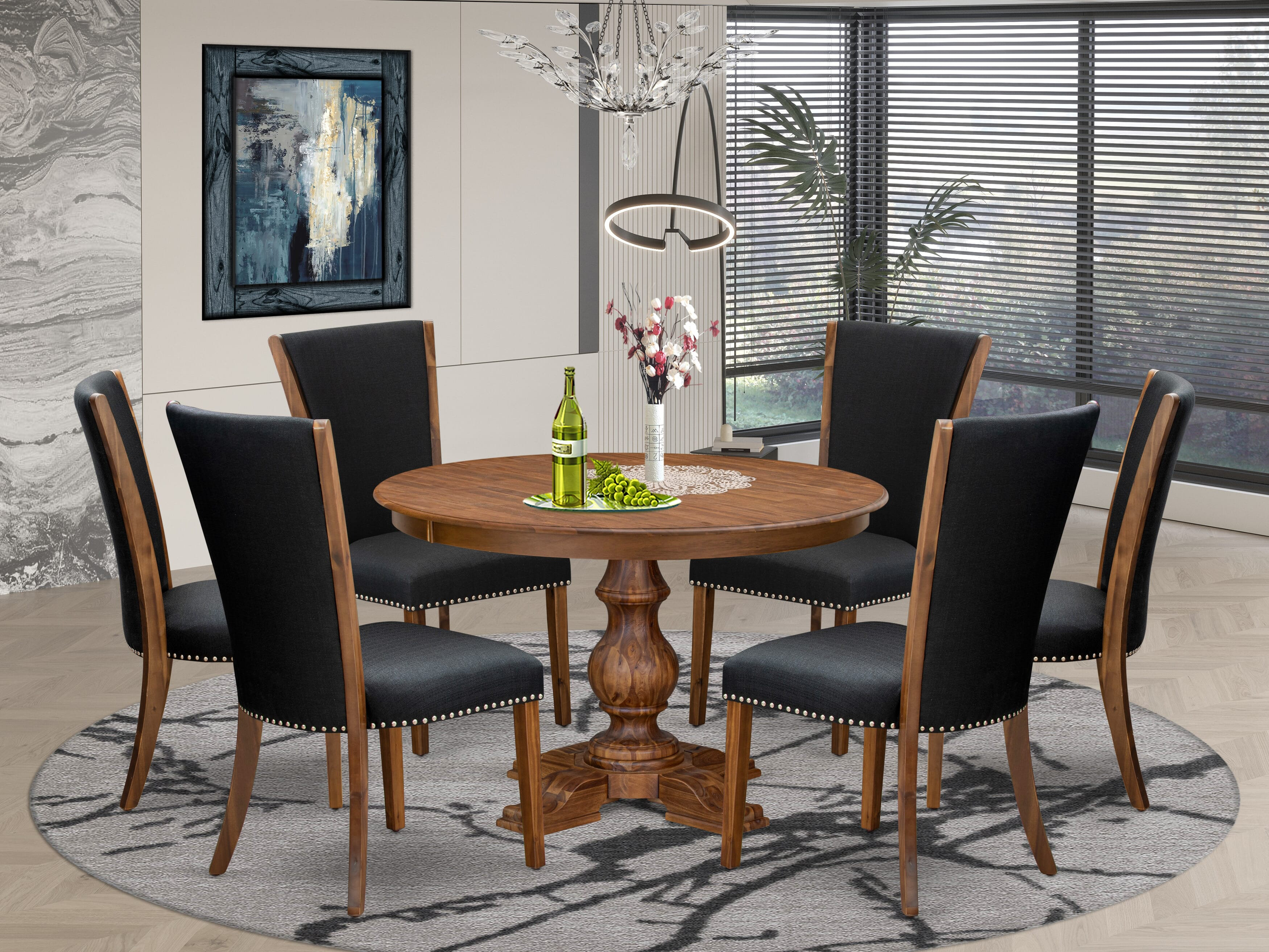 Wildon Home® 7 Piece Dining Set for 6 Includes a Round Table with ...