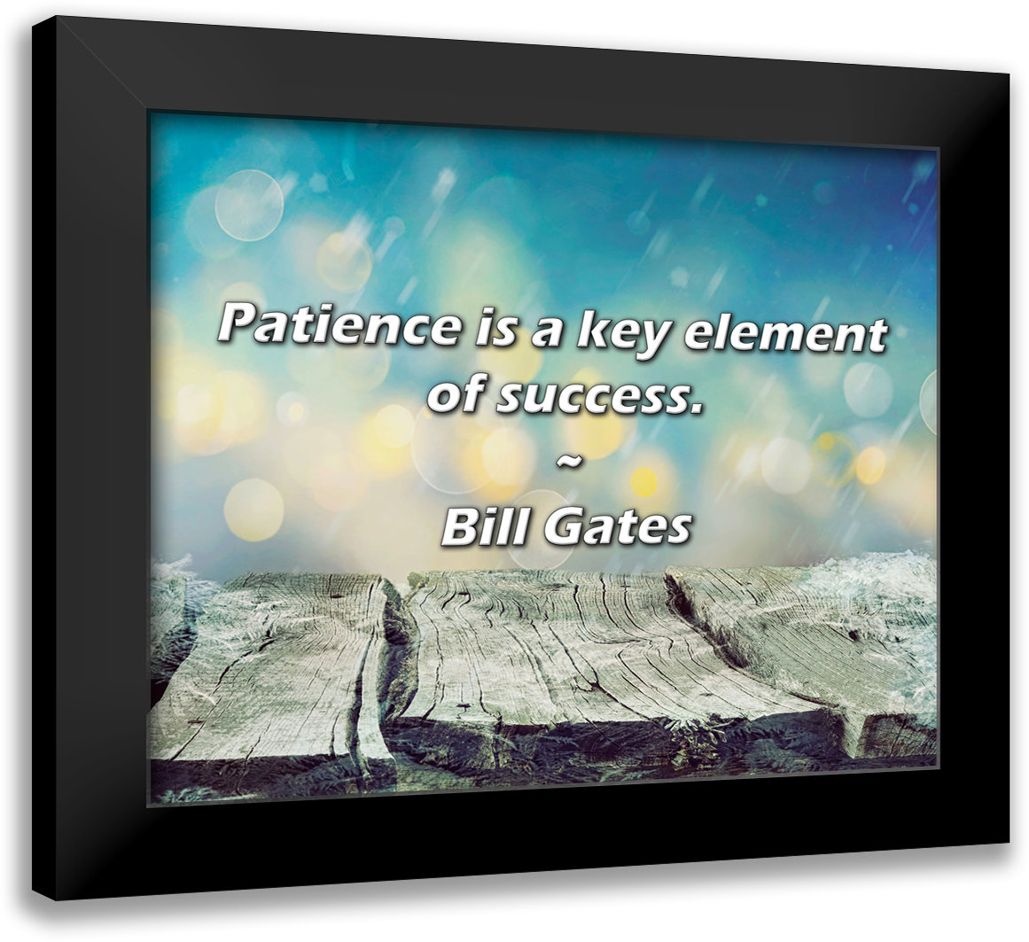 Trinx Bill Gates Quote: Patience is a key element of success. | Wayfair