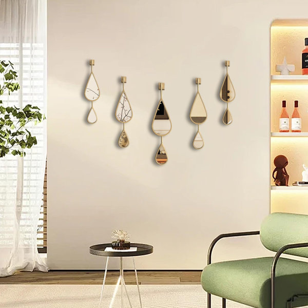 Everly Quinn Wall Mirror Decorative Mirrors Mounted Decor Tear Drop ...