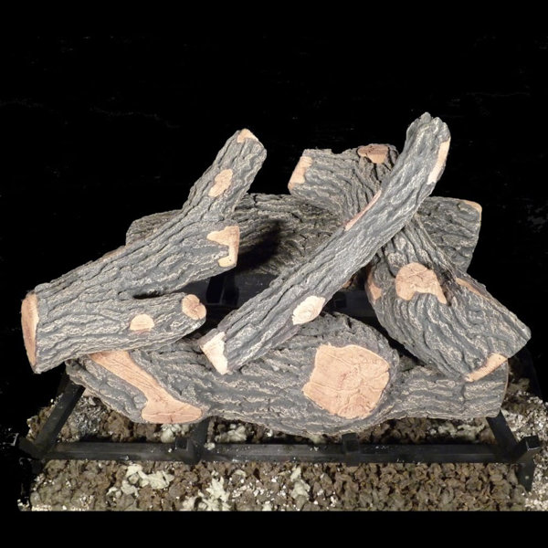 ETCO Great Oak Premium Realistic Vented Gas Log Kit LP NG & Reviews ...