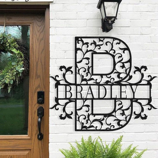 SIGNLEADER Custom Split Letter Monogram Outdoor Wall Décor | Wayfair