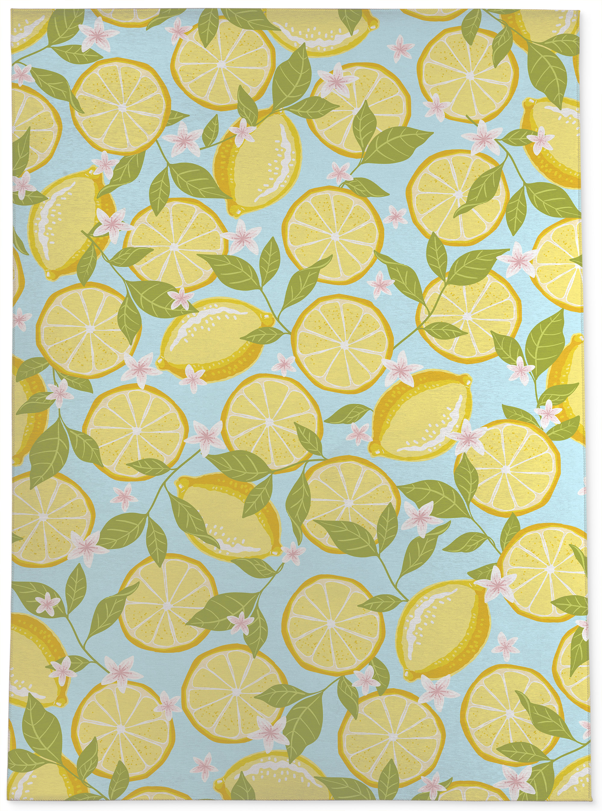 KAVKA DESIGNS Lemon Days Low Pile Carpet Straight Rectangular Chair Mat ...