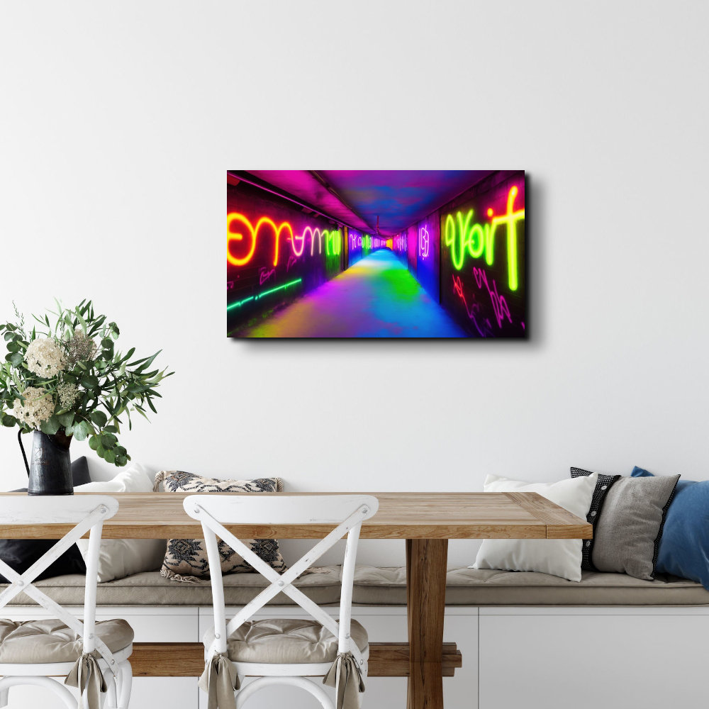 ATX Art Group LLC Subway Neon Graffiti Infinity Pop Art On Canvas, PAF ...