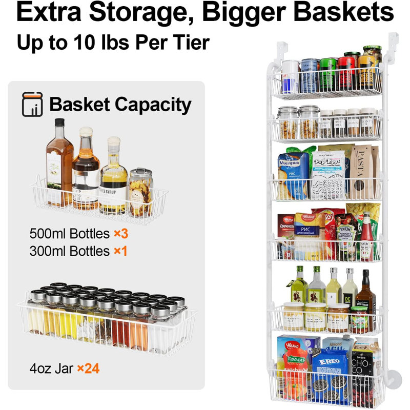 Prep & Savour Cabinet Door Spice Rack with Adjustable Racks | Wayfair